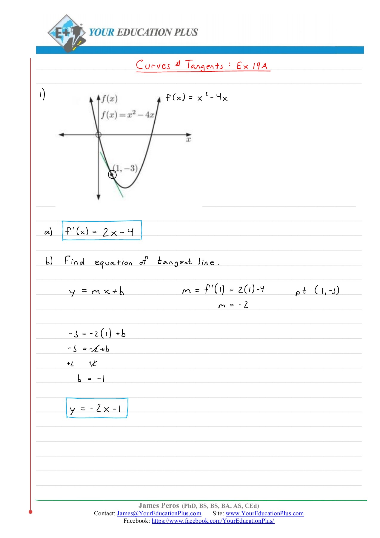 Ex 19A - Tangents and Curves - James Peros - Page 1 - 15 | Flip PDF ...
