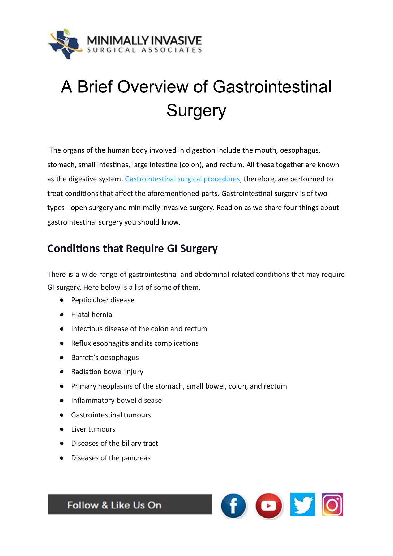 A Brief Overview of Gastrointestinal Surgery - Miller Smith - Page 1 ...