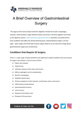 A Brief Overview of Gastrointestinal Surgery - Miller Smith - Page 2 ...