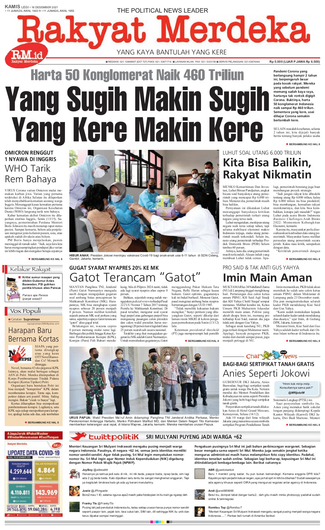 Rakyat Merdeka 16 Desember 2021 - UMSIDALIB - Halaman 1 - 16 | PDF ...