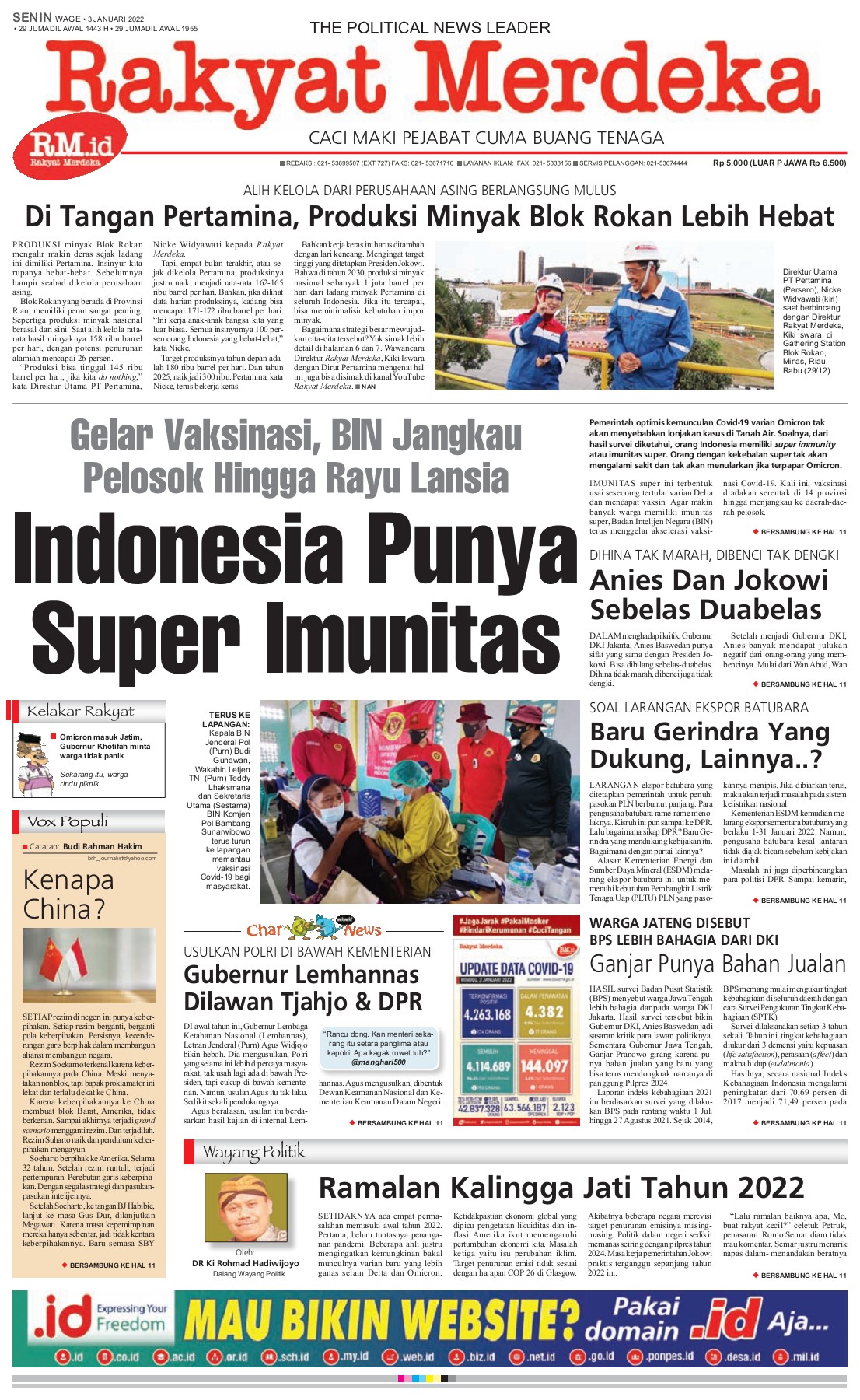 Rakyat Merdeka 3 Februari 2022 - UMSIDALIB - Page 1 - 20 | Flip PDF ...
