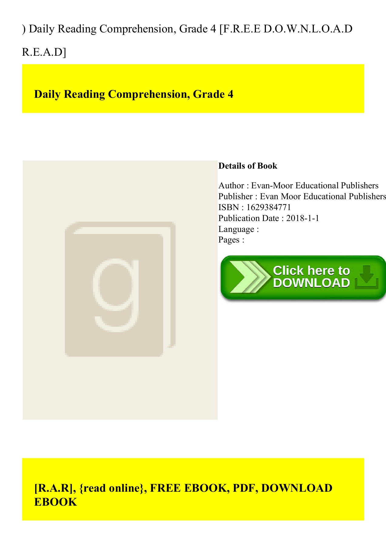 ^READ) Daily Reading Comprehension Grade 4 [F.R.E.E D.O.W.N.L.O.A.D R.E ...