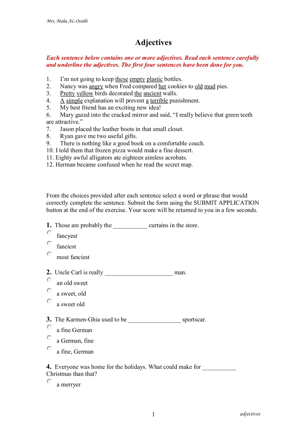 Adjectives - buabanchun - Page 1 - 8 | Flip PDF Online | PubHTML5