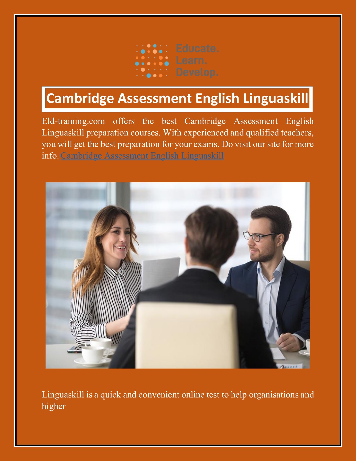 Cambridge Assessment English Linguaskill Eld-training - eld training ...