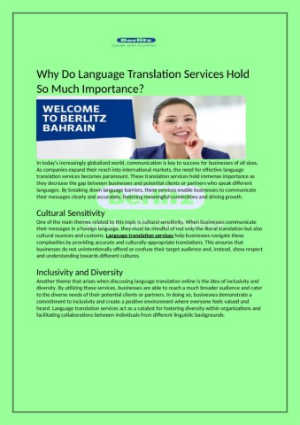 Why Do Language Translation Services Hold So Much Importance?