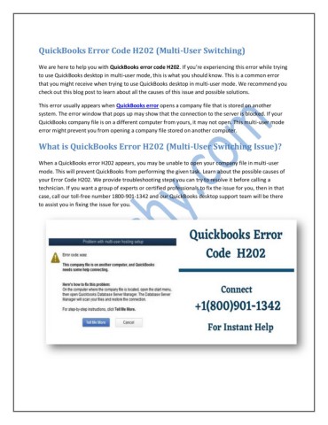 Troubleshoot QuickBooks Error Code H202 {Multi-User Switching ...