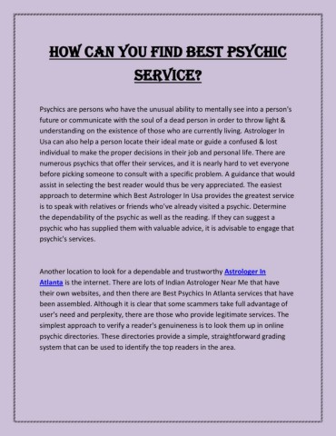 How Can You Find Best Psychic Service