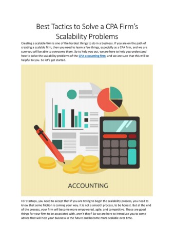 Best Tactics To Solve a CPA Firm’s Scalability Problems