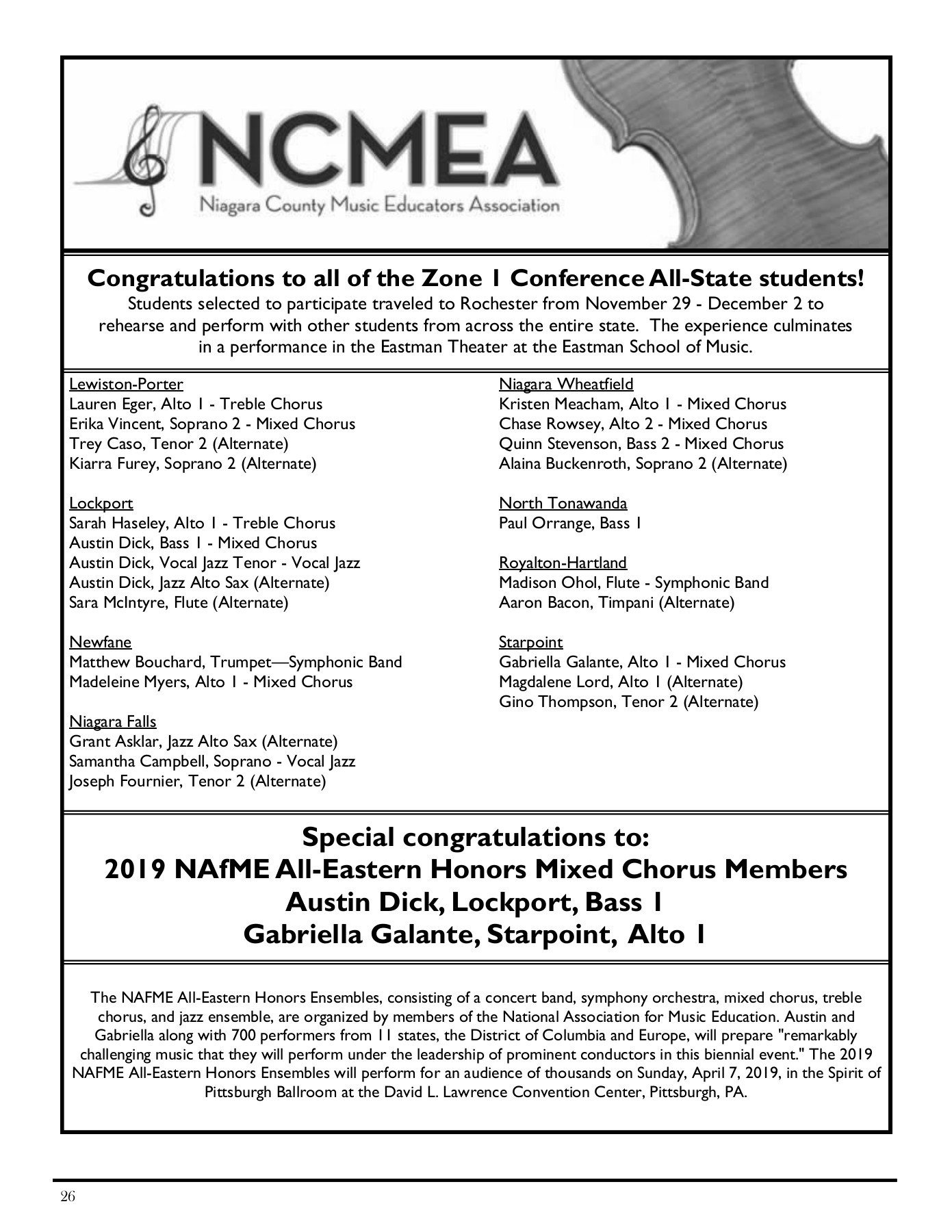 NCMEA PROGRAM 2019 - NCMEA - Page 26 | Flip PDF Online | PubHTML5