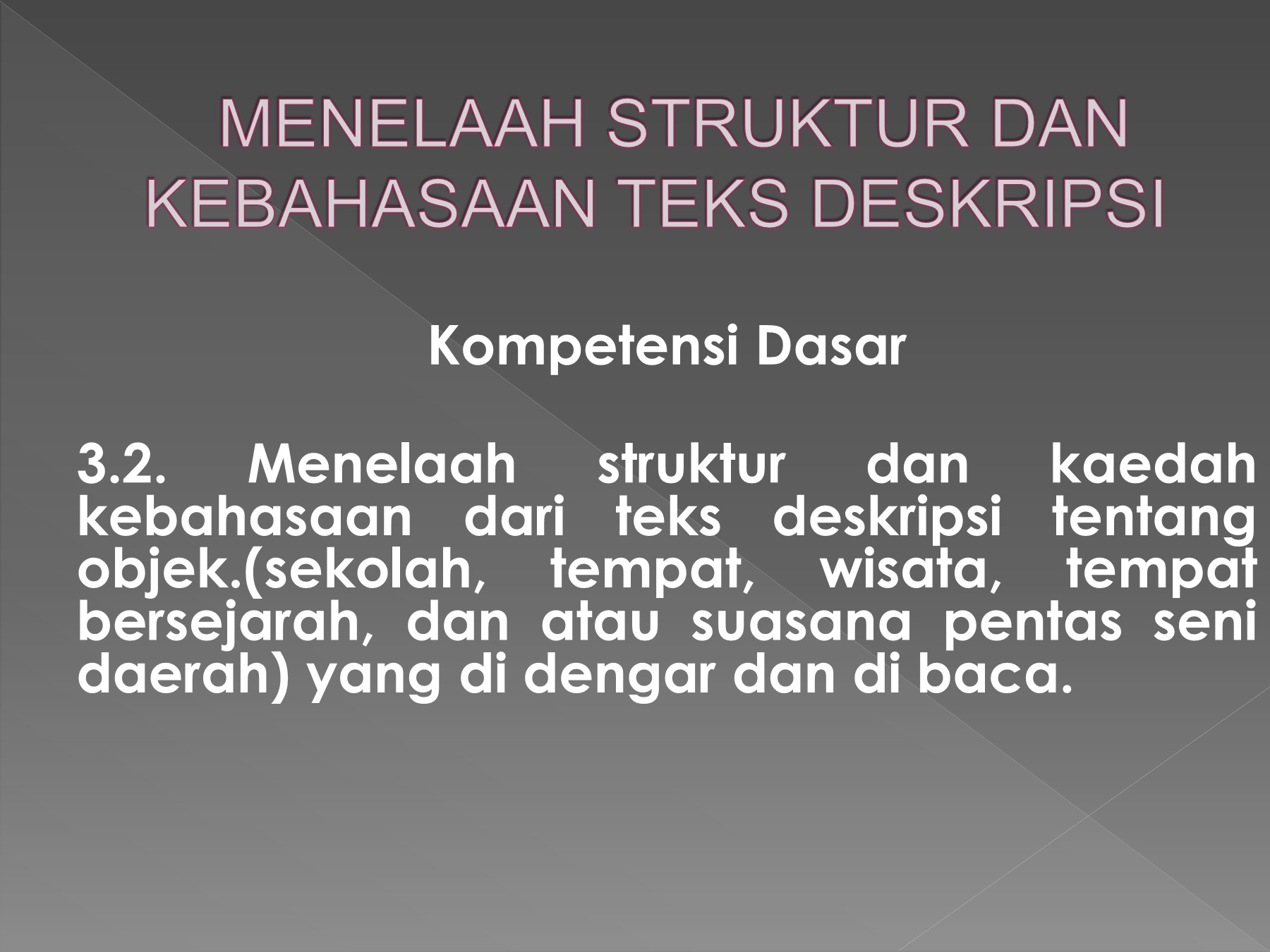 PPT TEKS DESKRIPSI BAHASA INDONESIA KLS V11.KD 3.2 - desy12 syahlena ...
