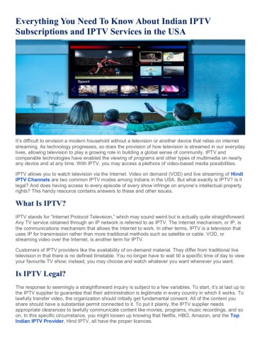 Hind IPTV - Everything You Need To Know About Indian IPTV Subscriptions