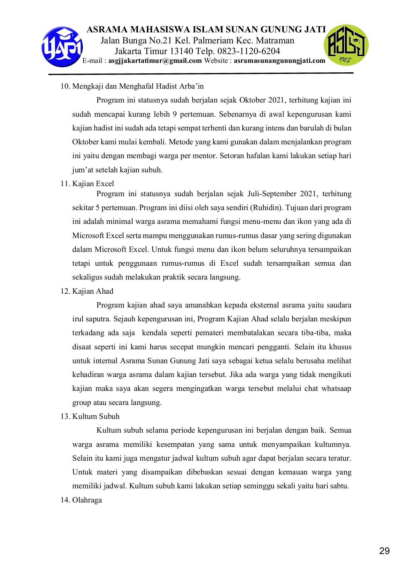 Laporan Pertanggungjawaban Pengurus ASGJ 2021 - Ruhidin Ruhidin ...