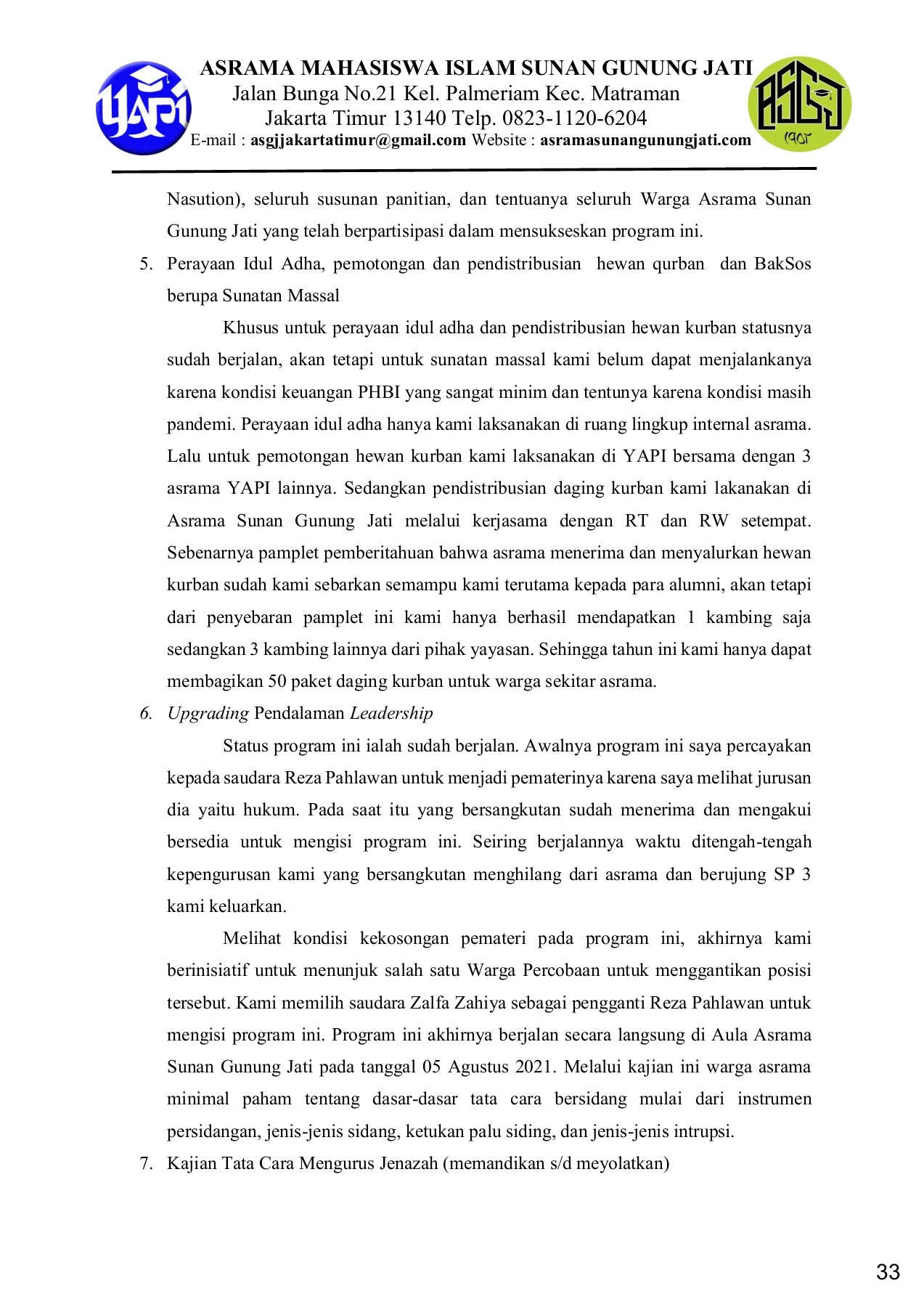 Laporan Pertanggungjawaban Pengurus ASGJ 2021 - Ruhidin Ruhidin ...