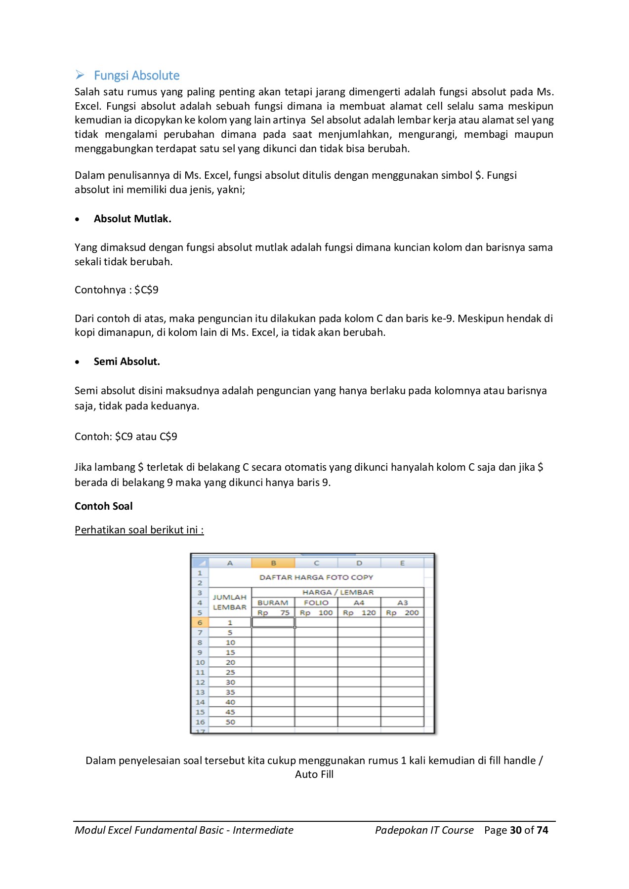 00. Modul - Excel Fundamental Basic - Intermediate (1) - tesardaulah1 ...