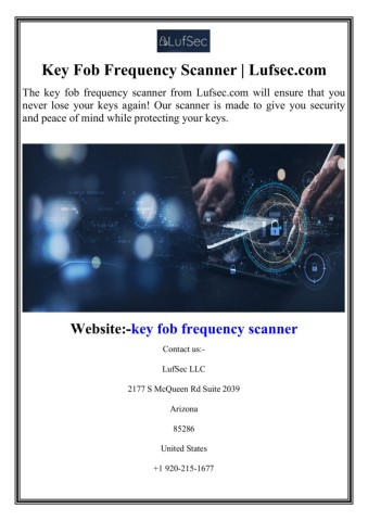 Key Fob Frequency Scanner Lufsec.com