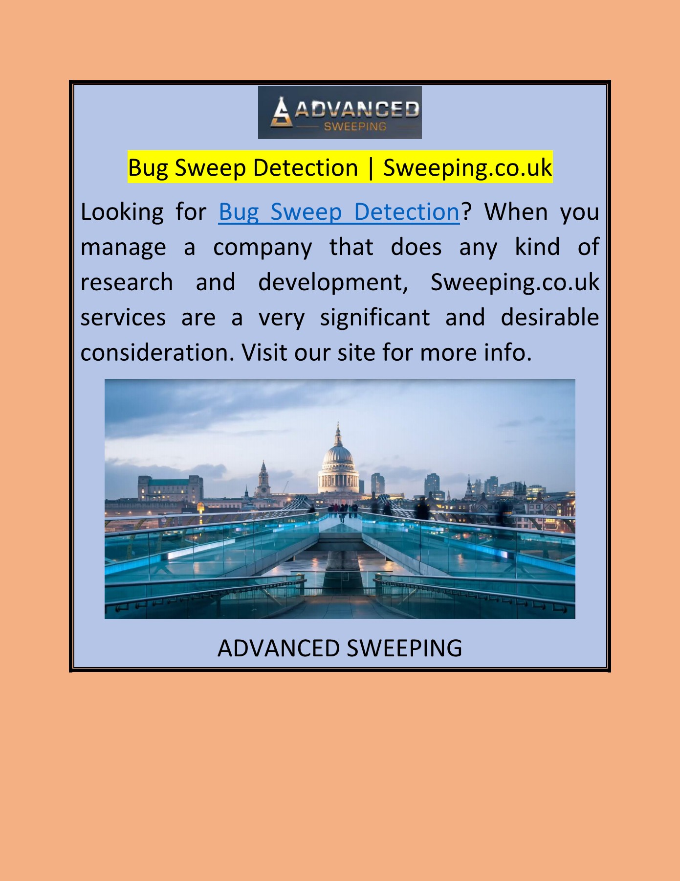 Bug Sweep Detection Sweeping.co.uk - ADVANCED SWEEPING - Page 1 - 1 ...