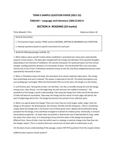Sample_Paper_English_Class_X_Term_Ii