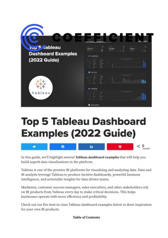 Best Tableau Dashboard Examples
