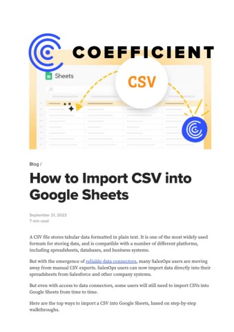 Google Sheet Import csv