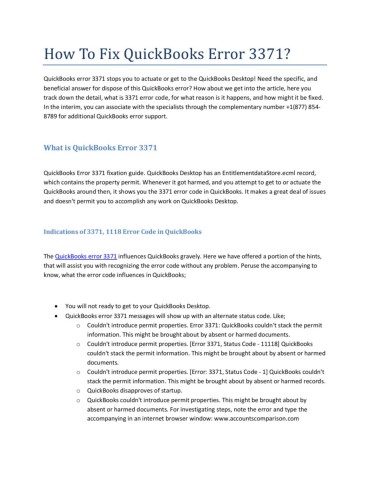 How To Fix QuickBooks Error 3371 - Justin Tyler - Page 1 - 6 | Flip PDF ...