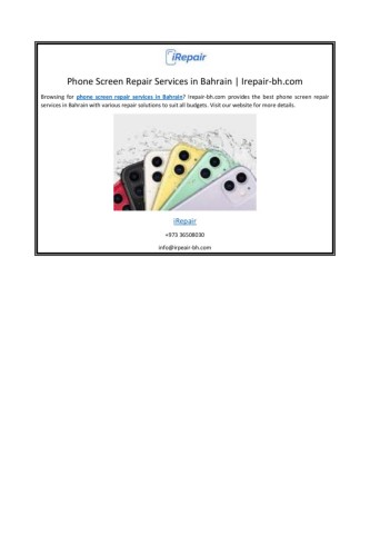 Phone Screen Repair Services in Bahrain | Irepair-bh.com