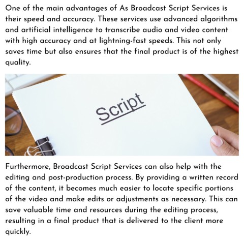 How As Broadcast Script Services Simplify the Video Production Pipeline ...