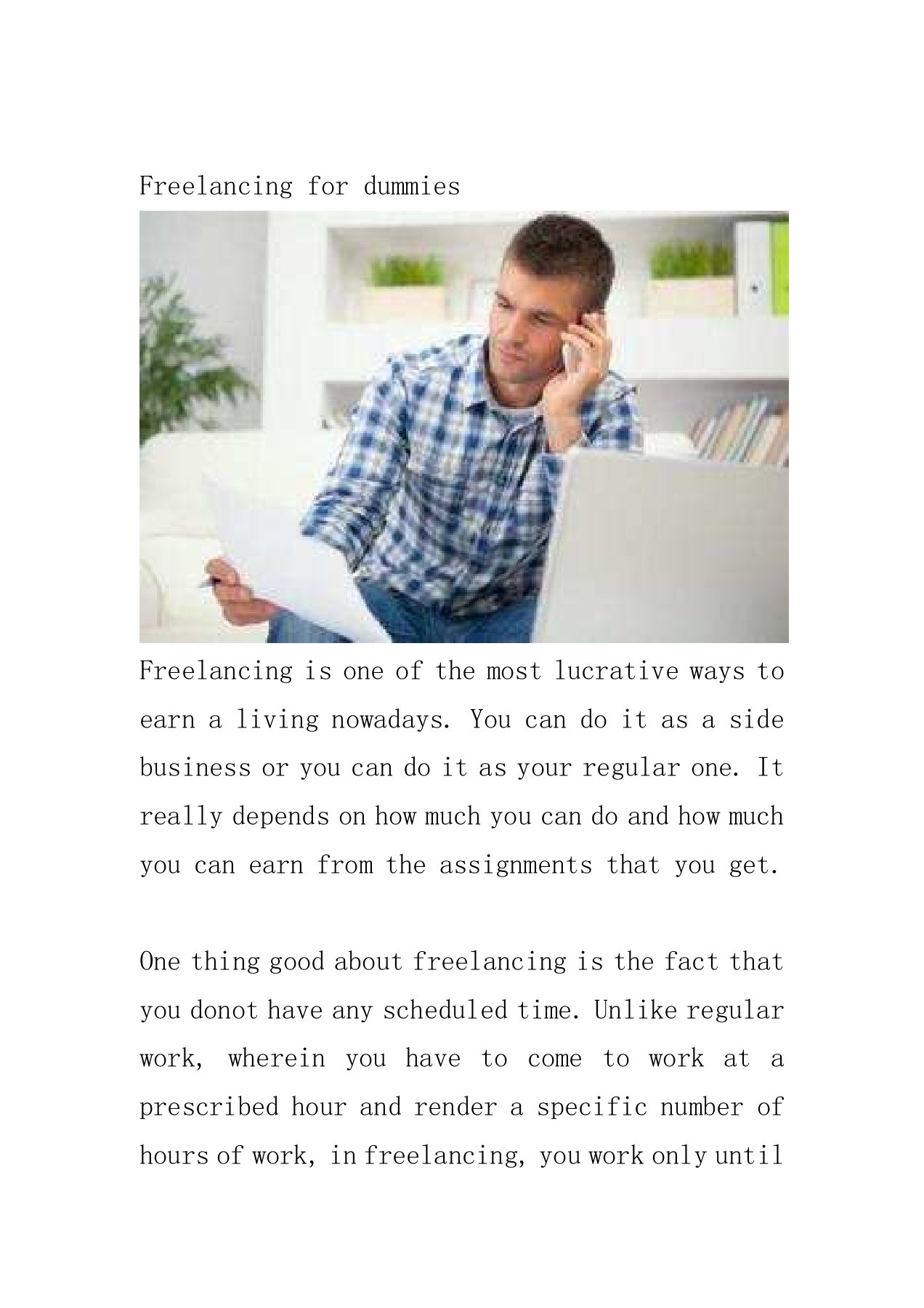 Freelancing for dummies - Willian - Page 1 - 5 | Flip PDF Online | PubHTML5