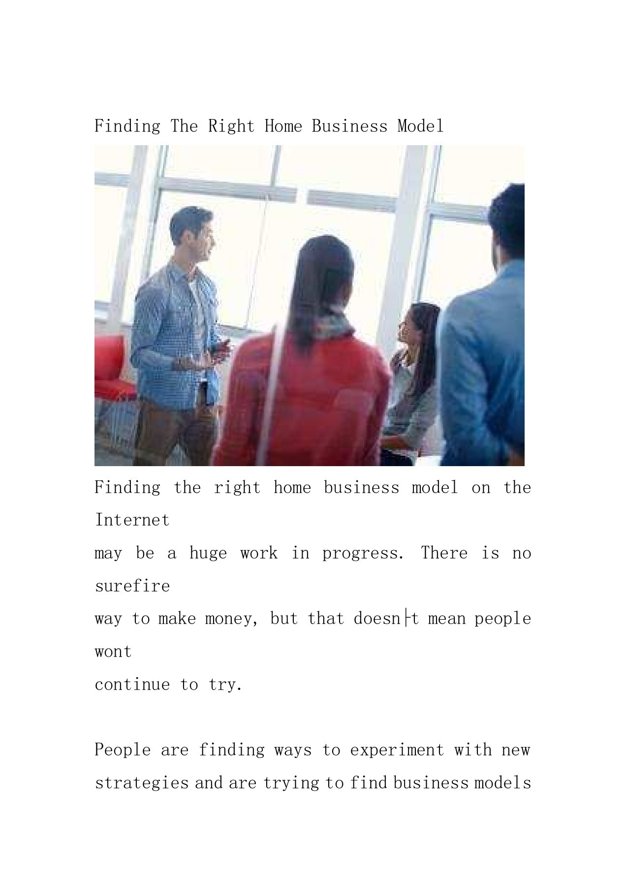 Finding The Right Home Business Model - Willian - Page 1 - 4 | Flip PDF ...