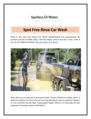 Spot Free Rinse Car Wash Spotfreefinish