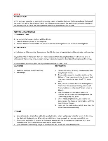 Lesson Plan Surah Al-Qadr - cs2.ilq2020 - Page 9 | Flip PDF Online ...