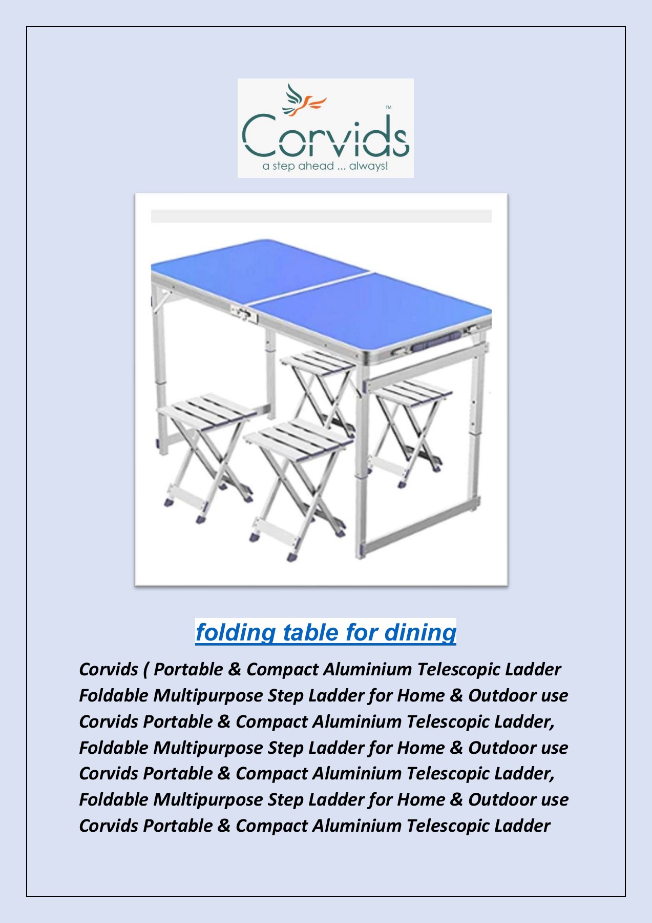 folding table for dining - corvidsindia - Page 1 - 2 | Flip PDF Online ...