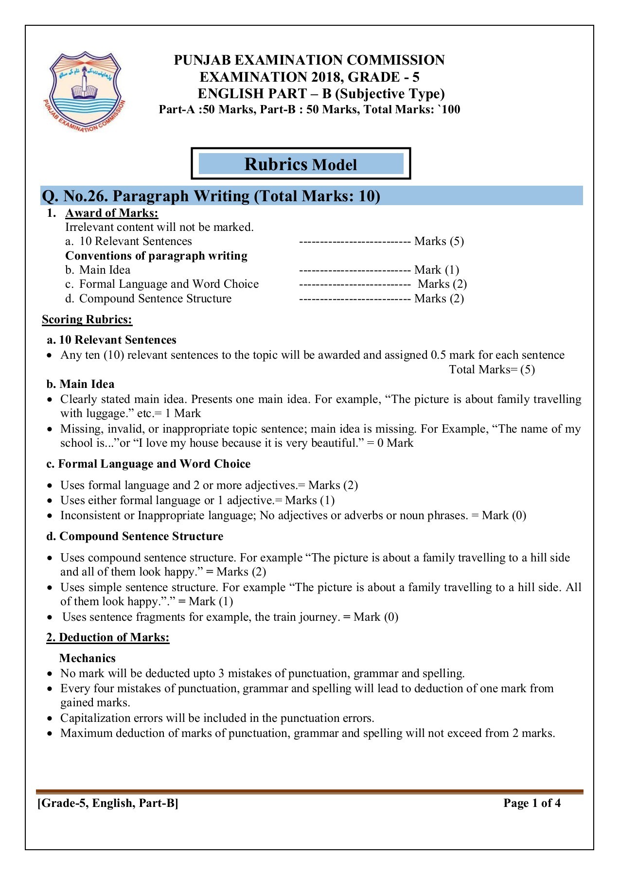 PEC 5th Model Paper 2019 - haseebshafiq28 - Page 10 | Flip PDF Online ...