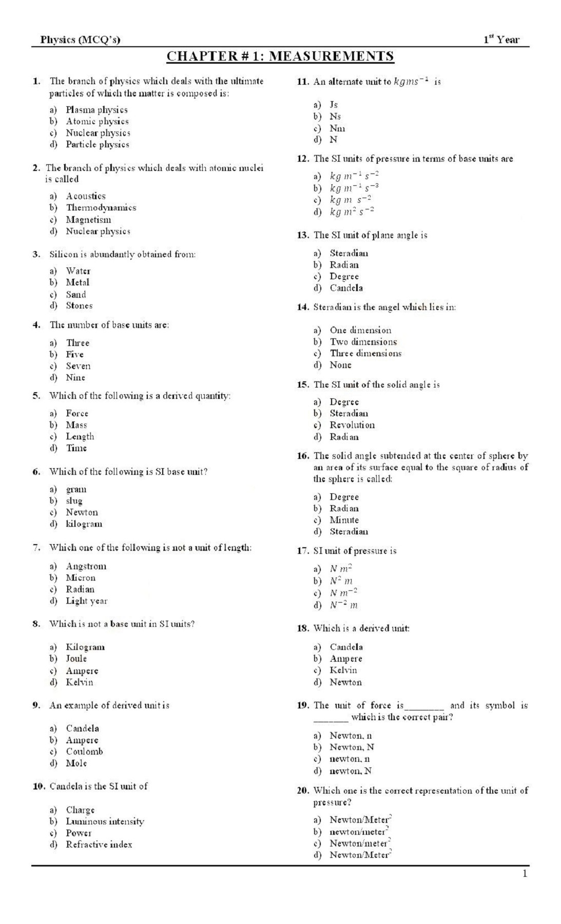 Physics complete mcq f.sc. 1st year - haseebshafiq28 - Page 1 - 32 ...