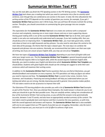 Summarize Written Text PTE - admin | Flip PDF Online | PubHTML5