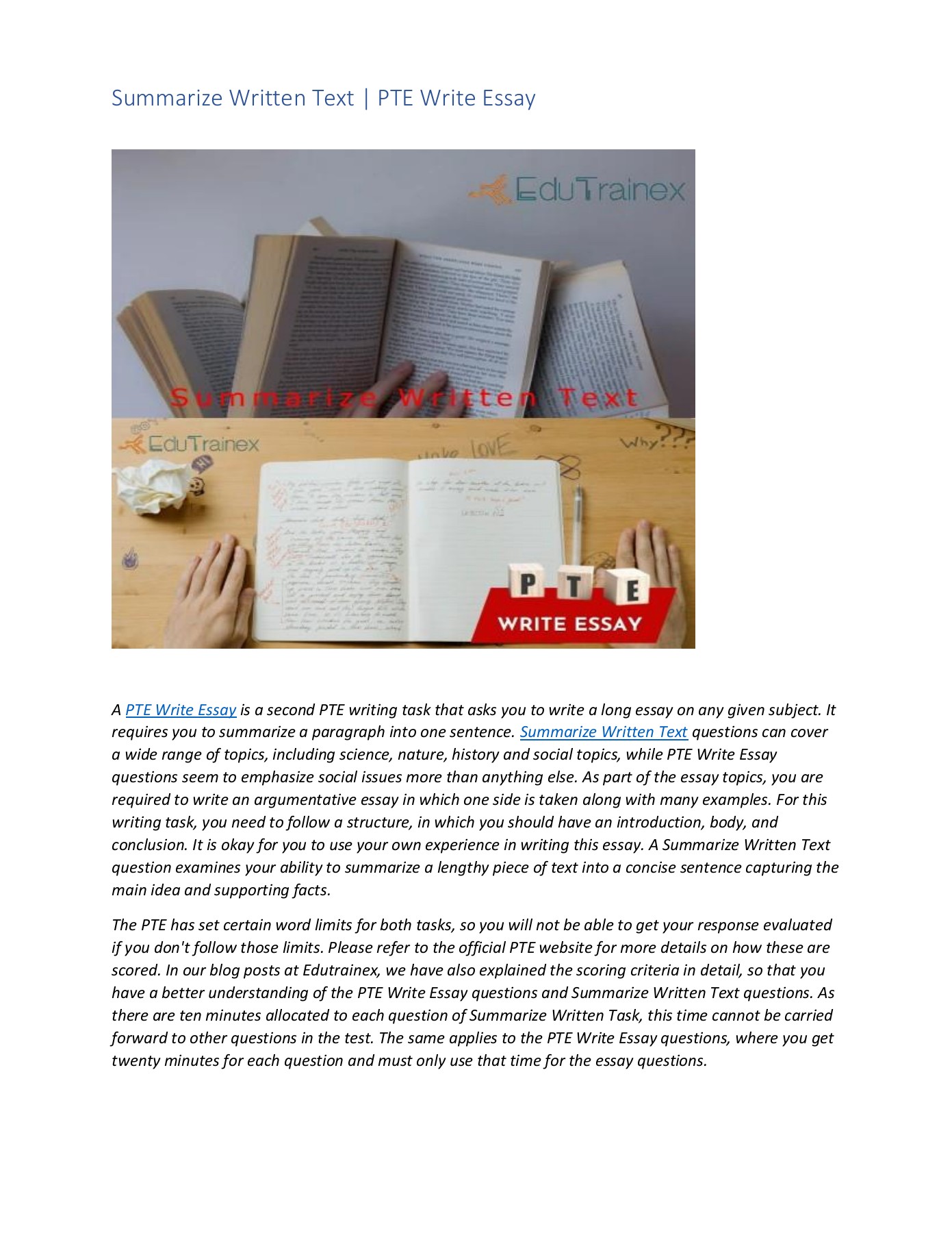 Summarize Written Text | PTE Write Essay - admin - Page 1 - 2 | Flip PDF Online | PubHTML5