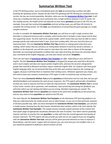 Summarize Written Text - admin - Page 1 - 1 | Flip PDF Online | PubHTML5