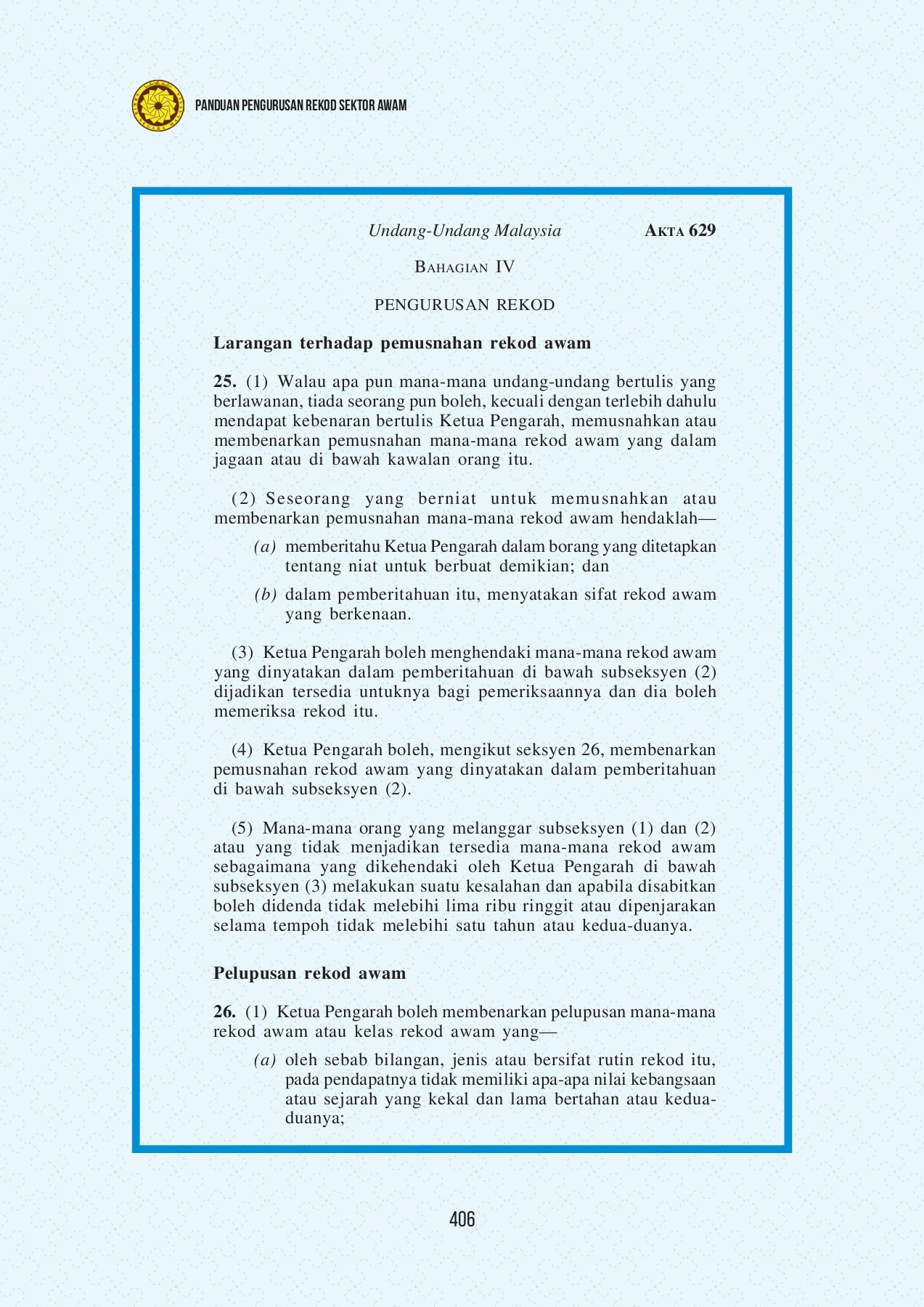 PANDUAN PENGURUSAN REKOD AWAM - amkabulmas - Muka Surat 424 | Membalik PDF Dalam talian | PubHTML5