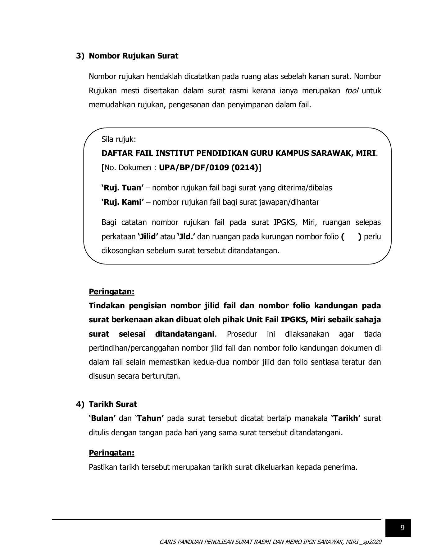 PANDUAN PENULISAN SURAT RASMI (edit 4) 03012021 - finalised - C YP ...