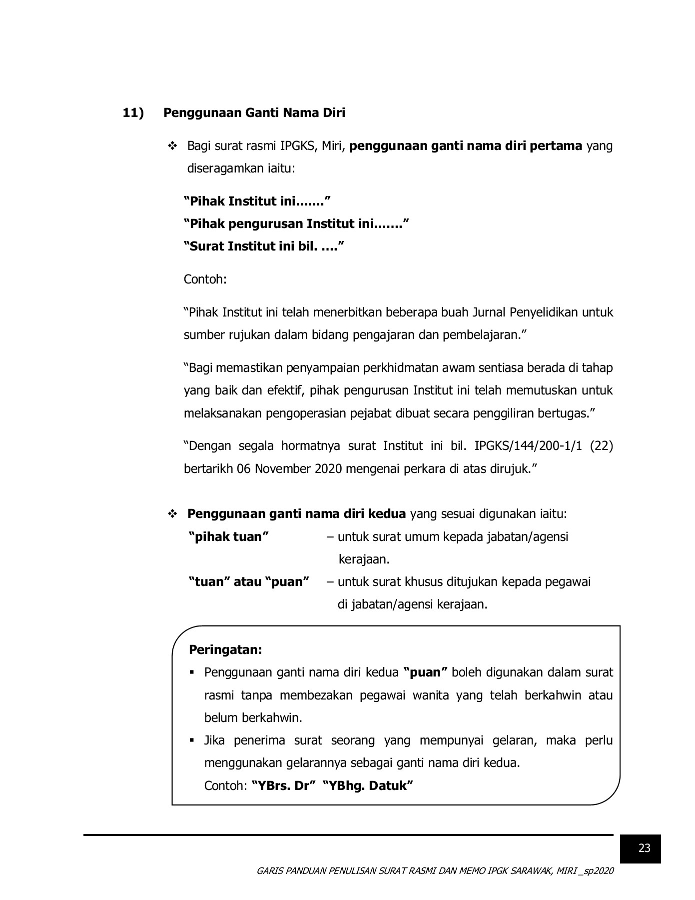 PANDUAN PENULISAN SURAT RASMI (edit 4) 03012021 - finalised - C YP ...