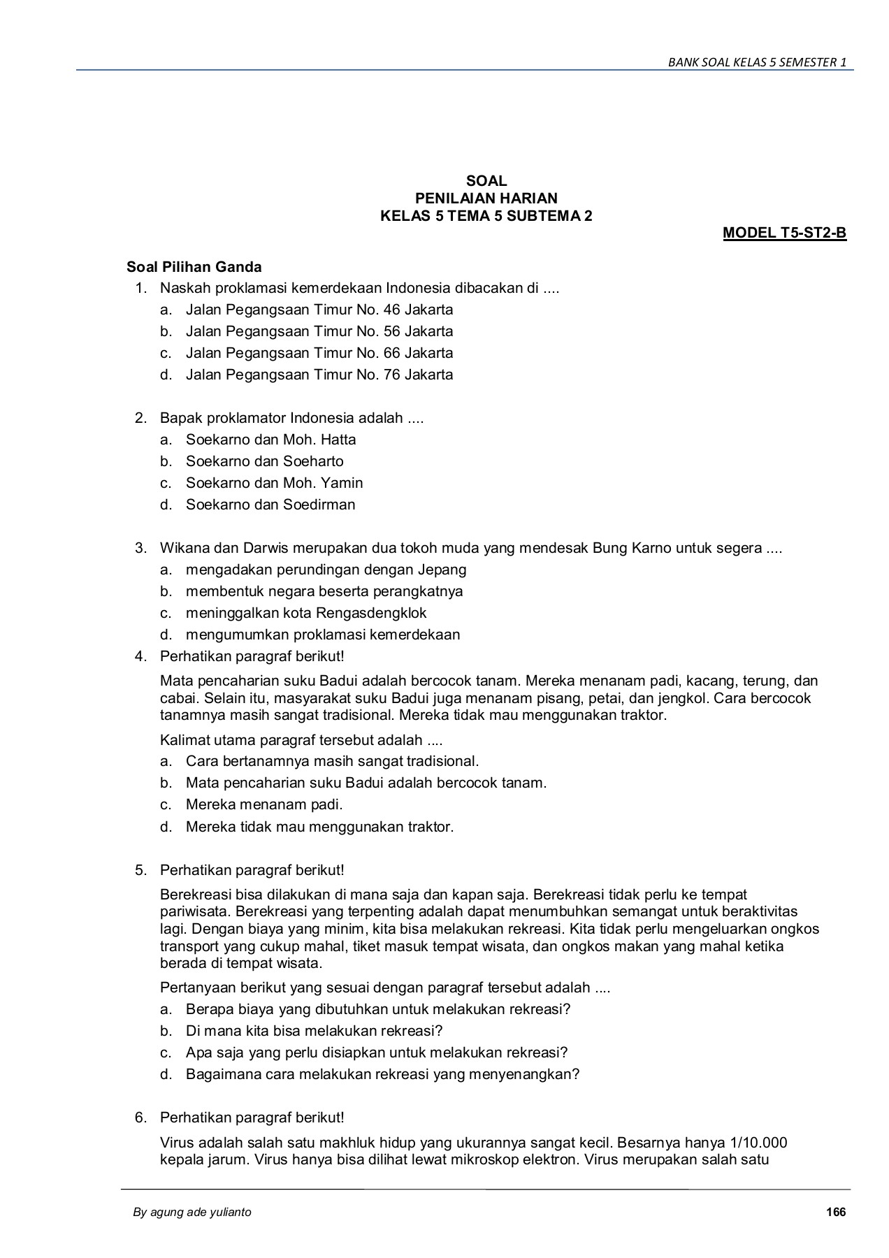 BANK SOAL KELAS 5 NUNING - Nuning Ermi - Halaman 167 | PDF Online ...
