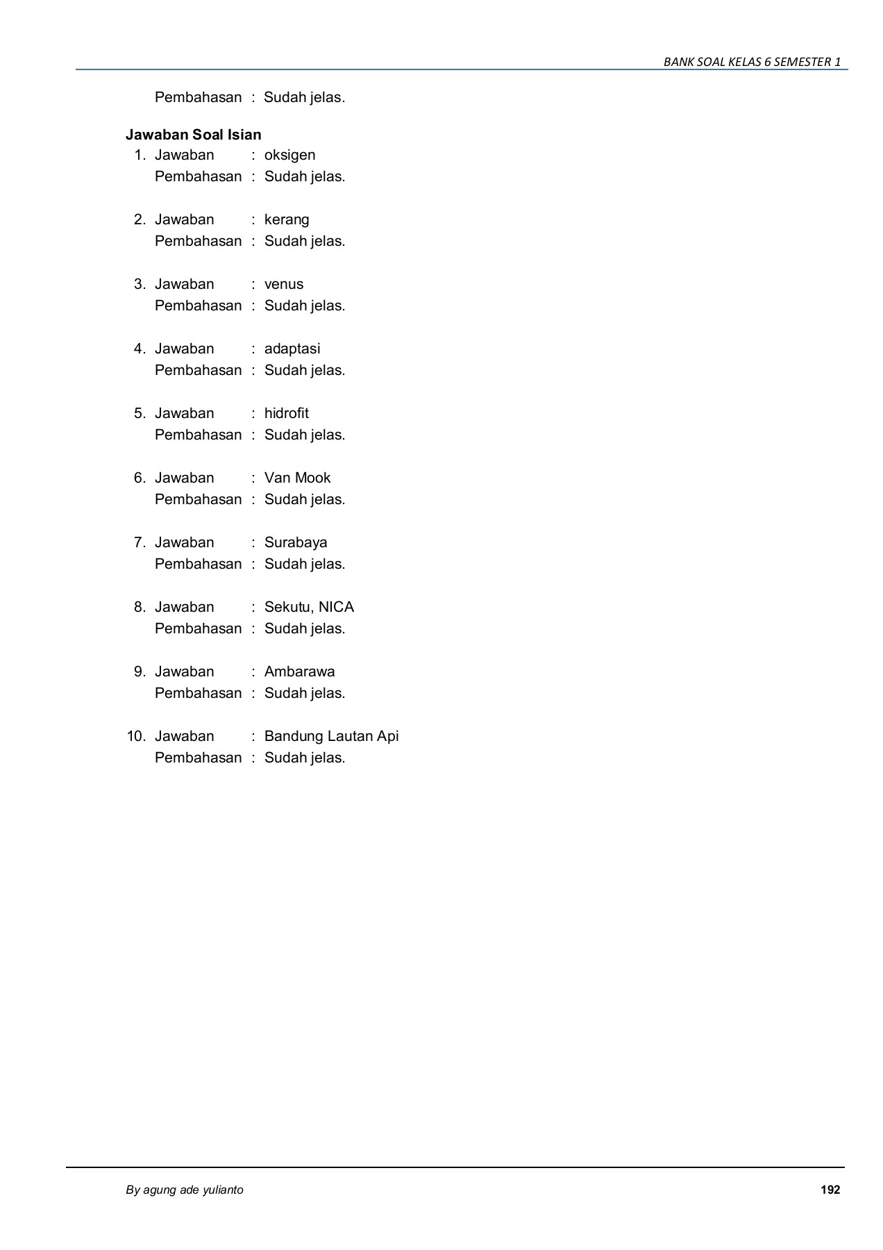 BANK SOAL KELAS 6B - Nuning Ermi - Halaman 193 | PDF Online | PubHTML5