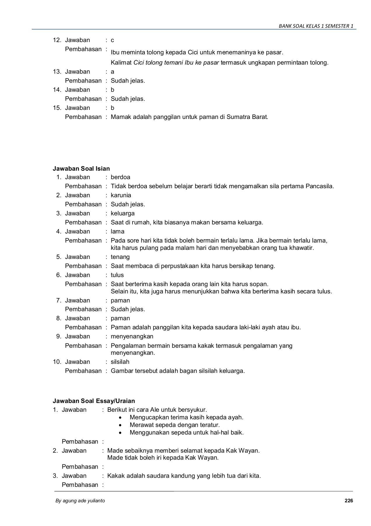 BANK SOAL KELAS 1. NUNING - Nuning Ermi - Halaman 227 | PDF Online ...