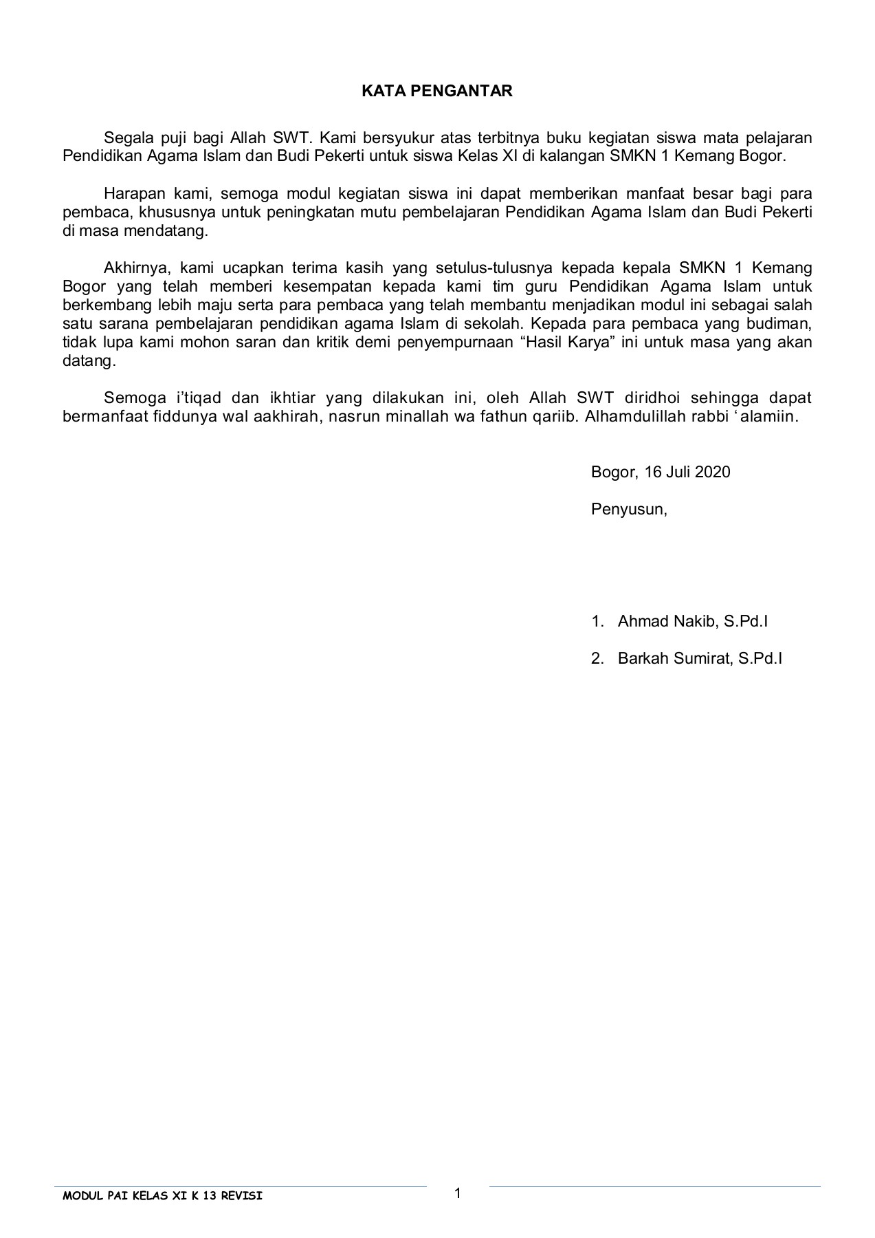 MODUL PAI KELAS XI 2020 Melaksanakan Pengurusan Jenazah) - Nakieb ...