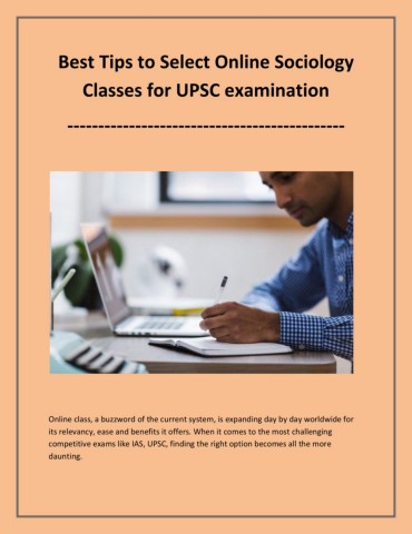 Best Tips to Select Online Sociology Classes for UPSC Examination