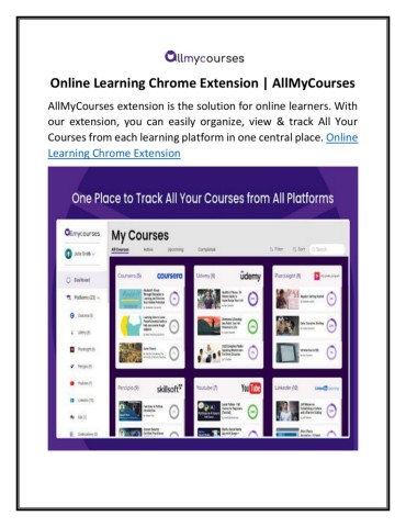 Online Learning Chrome Extension | AllMyCourses
