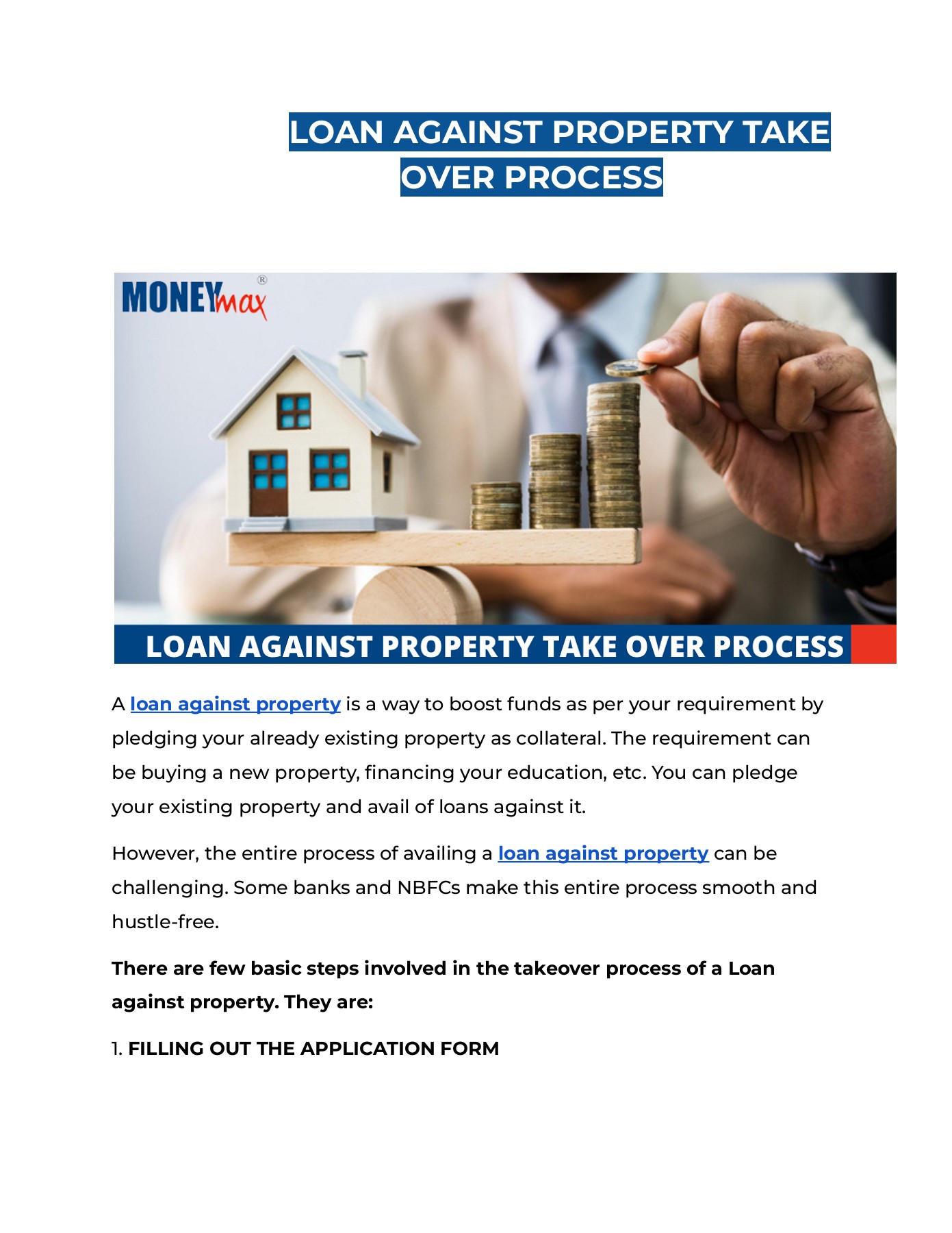 LOAN AGAINST PROPERTY TAKE OVER PROCESS - Money Max - Page 1 - 3 | Flip ...
