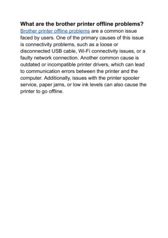What are the brother printer offline problems?