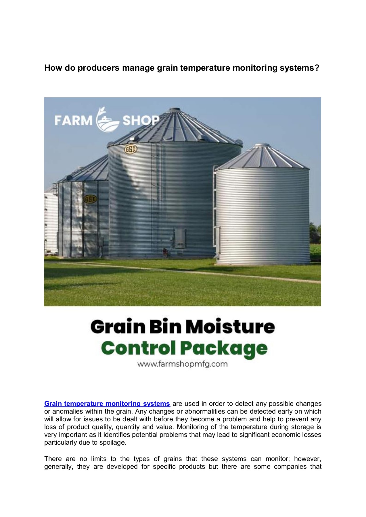 How do producers manage grain temperature monitoring systems ...