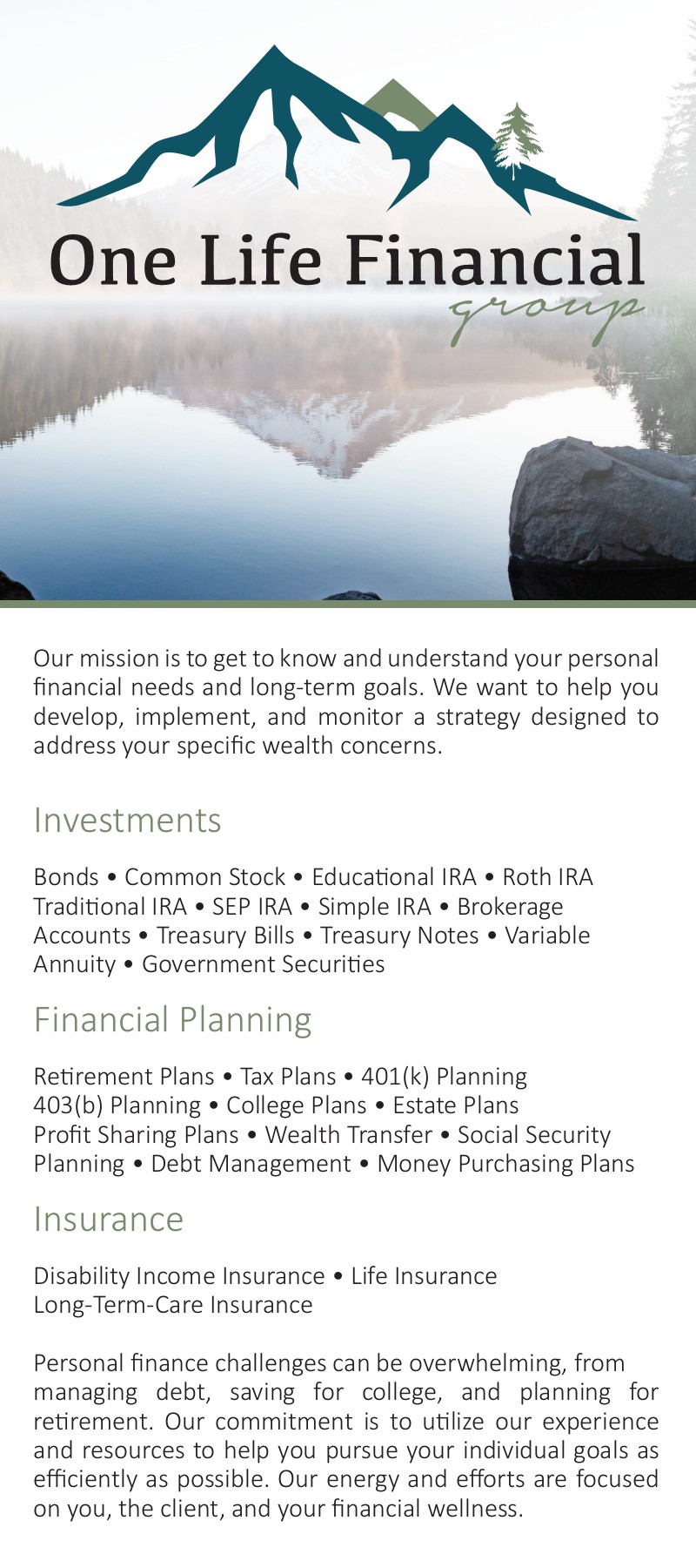 One Life Rack Card - Kayla Gettle - Page 1 - 2 | Flip PDF Online | PubHTML5