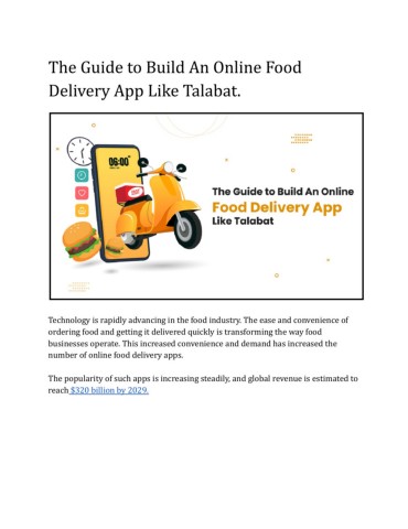 How to Build a Food Delivery App Like Talabat